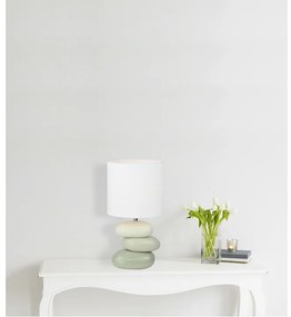 Kondela Keramická stolní lampa, bílá / šedá, QENNY TYP 4