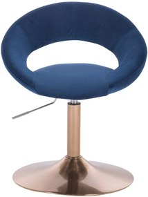 LuxuryForm Židle NAPOLI VELUR na zlatém talíři - modrá