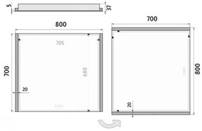 NIMCO ZP 11003 - LED Koupelnové podsvícené zrcadlo 6500K 70x80 cm IP44