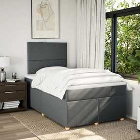 Box spring postel s matrací tmavě šedá 120x200 cm textil 3291241