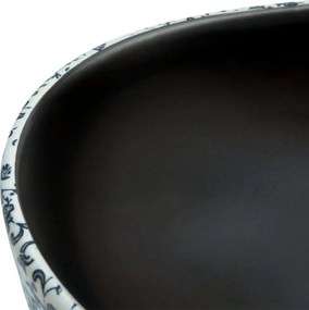 vidaXL Umyvadlo na desku černé a oranžové oválné 47x33x13 cm keramika [155070] Barva: Černo-modrá