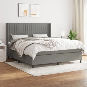 Box spring postel s matrací tmavě šedá 180x200 cm textil 3131610