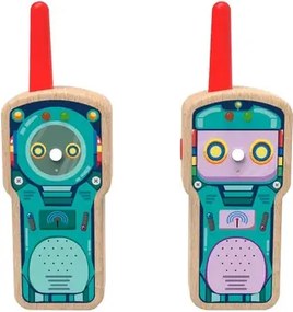 2KIDS TOYS Dřevěná dětská vysílačka Robot / Sada 2 ks / Dosah 5 km / 3