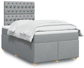 Box spring postel s matrací světle šedá 120x190 cm textil 3291226