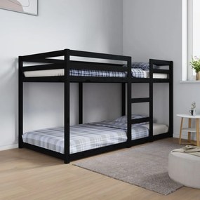 Patrová postel černá 90 x 190 cm masivní borové dřevo,  821658