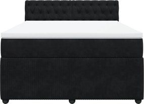 Box spring postel s matrací černá 140x200 cm samet 3287766
