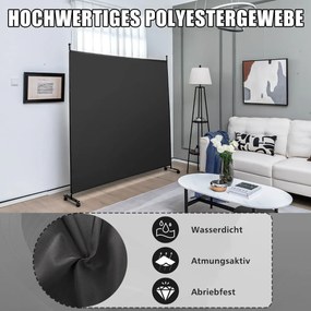 Costway Dělicí příčka pro jeden pokoj s panelovou širokou zástěnou na ochranu