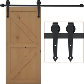 HOMCOM Sada posuvných dveří, rustikální design, uhlíková ocel, nosnost až 100 kg na panel