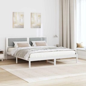 Rám postele Světle šedá 200 x 200 cm Masivní borové dřevo 3394232