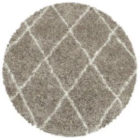 Ayyildiz, Kusový koberec Alvor Shaggy 3401 beige kruh, 80x80 (průměr) kruh, béžová, ložnice