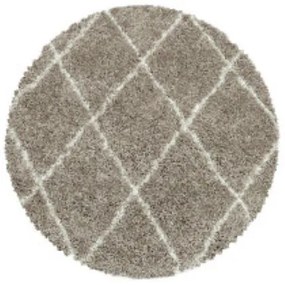 Ayyildiz, Kusový koberec Alvor Shaggy 3401 beige kruh, 80x80 (průměr) kruh, béžová, ložnice