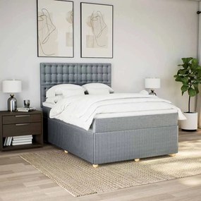Box spring postel s matrací světle šedá 160 x 200 cm textil 3294421