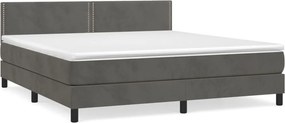 Box spring postel s matrací tmavě šedá 160x200 cm samet 3141252