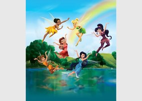 Dětská vliesová fototapeta na zed' Víly pod duhou, Disney | 180 x 202 cm | DFTDNXL 5130