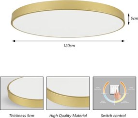 Brilagi-LED Stropní svítidlo POOL LED/180W/230V 3000/4500/6000K pr. 120 cm zlatá