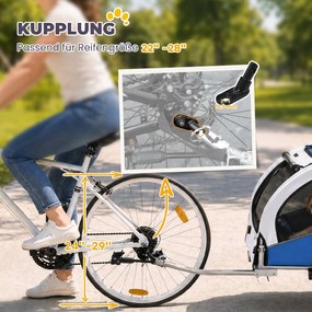 PawHut 2-v-1 přívěs pro psy na kolo Skládací psí kočárek pro malé a střední psy do 20 kg, světle šedý