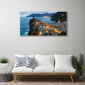 Obraz na plátně Moře Město Hory Krajina 125x50 cm