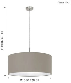 Eglo 31576 - Lustr na lanku PASTERI 1xE27/60W/230V