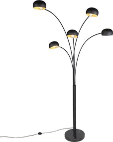 Designová stojací lampa černá 5-světlo - Sixties Marmo