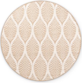 NORTHRUGS, Kusový koberec Duet Liora 106247 Beige/White kruh - na ven i na doma, 160x160 (průměr) kruh, béžová, chodba / předsíň