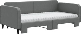 Válenda s přistýlkou a matracemi tmavě šedá 100 x 200 cm textil 3196840