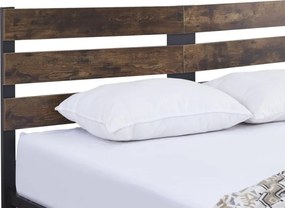 Manželská postel s roštem, dub rustikal/kov, 160x200, ANEYA Kondela 0000399610