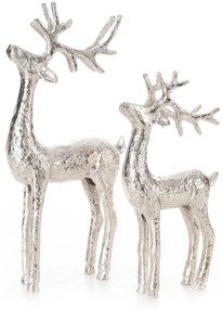 VÁNOČNÍ DEKORAČNÍ FIGURKA DEER 31CM STŘÍBRNÁ