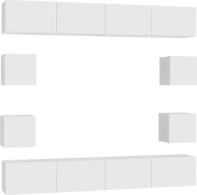 vidaXL Marketos 8dílný set TV skříněk bílý dřevotříska