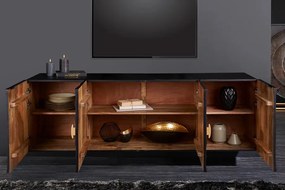 Designová závěsná komoda Venetia 177 cm černo-zlatá