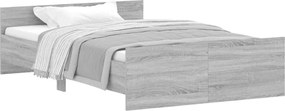vidaXL Rám postele s hlavovým a nožním čelem 120 x 200 cm [3203745] Barva: šedá sonoma