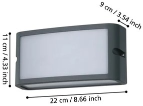 Eglo 900808- LED Venkovní nástěnné svítidlo CAMARDA LED/10,5W/230V antracit IP54