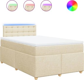 Box spring postel s matrací krémová 120x200 cm textil 3288966