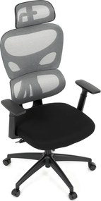 Ergonomická kancelářská židle LEXON - šedá síťovina
