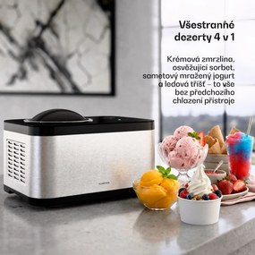 Klarstein VeroSteel zmrzlinovač s kompresorem | 1,5 l | 150 W | 4 programy | dotykové ovládání