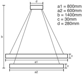 LED Stmívatelný lustr na lanku LED/160W/230V 3000-6500K stříbrná + DO