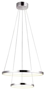 Chromové závěsné LED svítidlo Lune kulaté 50cm 40W - Candellux