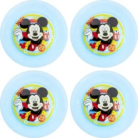STOR Sada talířků Mickey Mouse / Dětský talíř / 4 ks / Do myčky i mikr