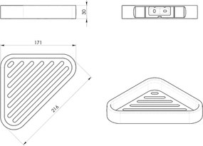 Gedy Gedy, SMART police rohová, 170x30x170mm, černá matná, 328314