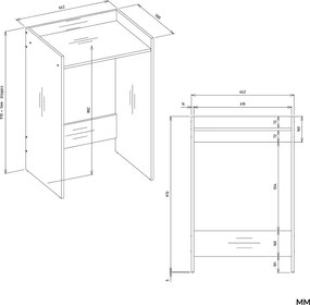 Koupelnová skříňka na pračku Pola 64 cm béžová