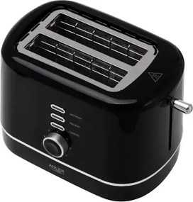 Adler AD 3224b černá / Topinkovač / 720W / 2 toasty / 7 stupňů opečení