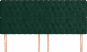 Čelo postele tmavě zelené 180x7x118/128 cm sametové 3116731