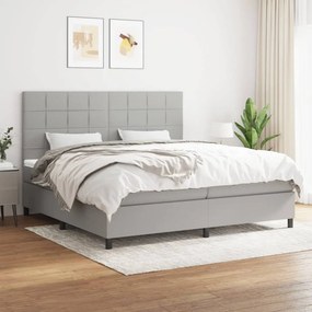 Box spring postel s matrací světle šedá 200 x 200 cm textil 3141801