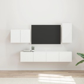 Sada televizního nástěnného kabinetu 4 ks Bílá Kompozitní dřevo 3408934