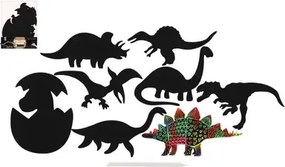 TEDDIES Škrabací obrázek duhový Dinosaurus / 9 ks / 13-15 cm / od 3 le
