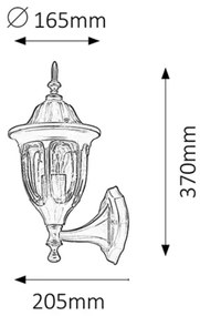 Rabalux 8342 - Venkovní nástěnné svítidlo MILANO 1xE27/60W/230V