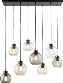 TK Lighting Černý závěsný lustr Cubus pro žárovku 8x E27 TK2834