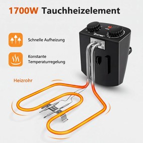 Costway Fritéza s tukem 5 L z nerezové oceli 1700 W s 3 fritovacími košíky