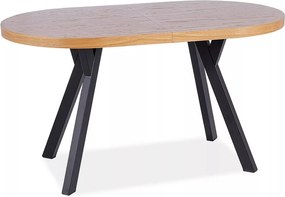 Jídelní rozkládací stůl Domingo 140/272 cm černý/dub přírodní