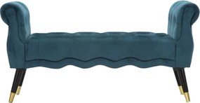 Lavice Paris 120 cm samet tyrkysová/zlatá