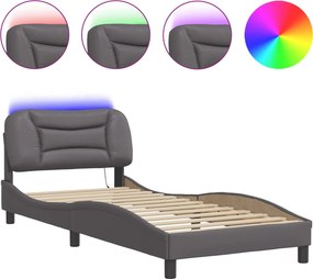Rám postele s LED bez matrace Hvar šedý 90 x 200 cm 3213909